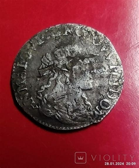 Монета 1 12 экю 1 луиджино 1665 года Франция Домб Анна Мария Луиза