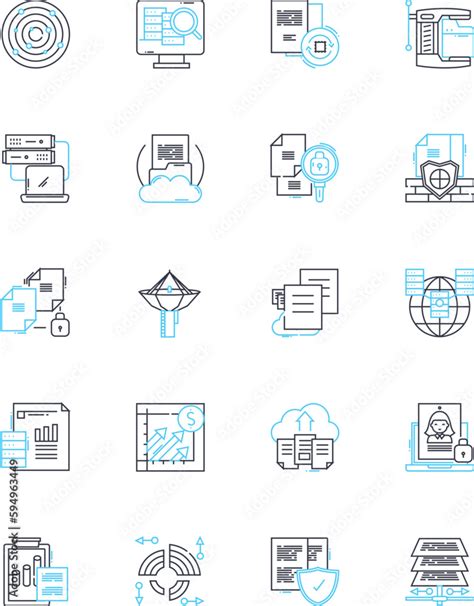 Website Design Linear Icons Set Layout Typography Color Navigation Responsive Interface