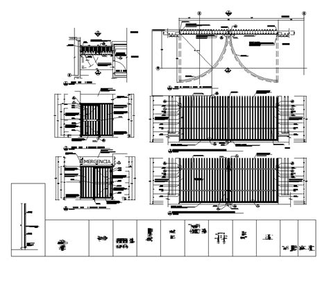 Detail Metallic Gate 2d View Layout Autocad File Cadbull