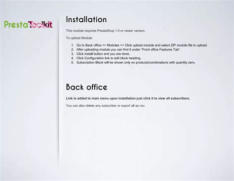 Prestashop Out Of Stock Notification Module Pdf Technology And Computing