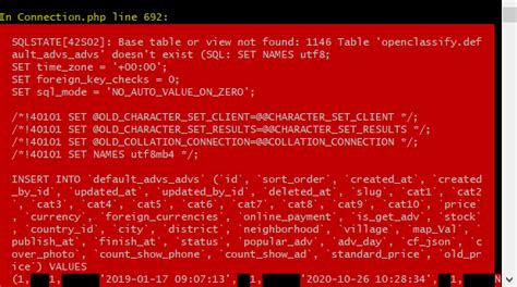 Migration Error After Php Artisan Install Ready Command · Issue 1144 · Openclassify