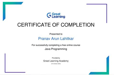 Pranav Lahitkar On Linkedin Hello Connections Just Completed Java