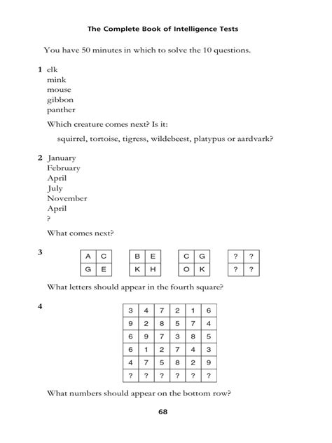 Iq Test Questions Pdf Matrix Mathematics Linear Algebra