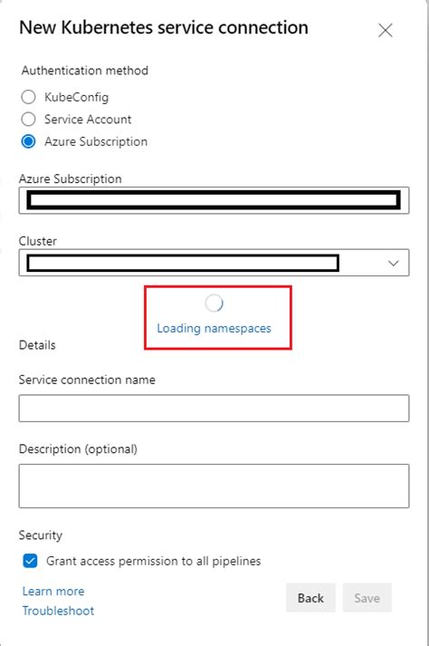 Cannot Setup A Kubernetes Service Connection Without Enabling Local