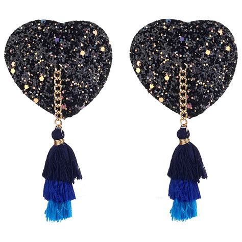 여성용 섹시 스팽글 젖꼭지 스티커 술 가슴 브래지어 젖꼭지 커버 자체 접착 패션 1 쌍 Aliexpress