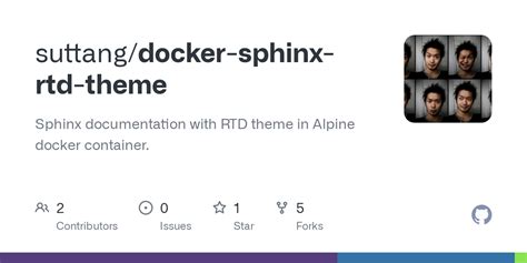 Github Suttangdocker Sphinx Rtd Theme Sphinx Documentation With Rtd Theme In Alpine Docker