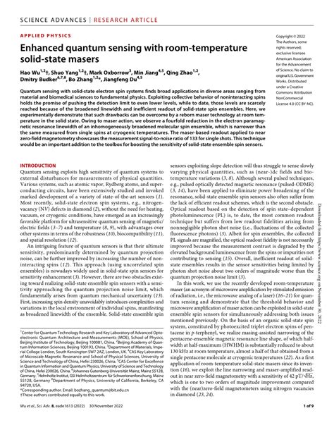 Pdf Enhanced Quantum Sensing With Room Temperature Solid State Masers