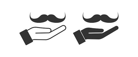 손바닥과 콧수염 아이콘을 엽니다 이발소 서비스 기호입니다 손과 인간의 얼굴 벡터에 서명하십시오 노인에 대한 스톡 벡터 아트 및 기타 이미지 Istock