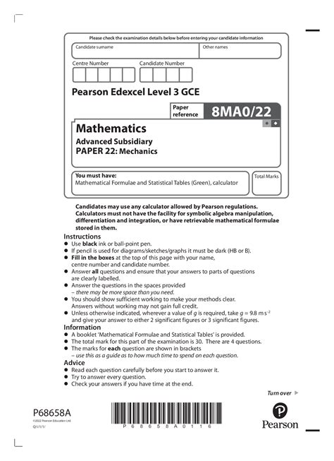 EDEXCEL AS LEVEL MATHS MECHANICS Browsegrades