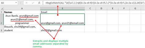 How To Use Regex In Excel To Filter Out Email Addresses From Cell Vba Macro