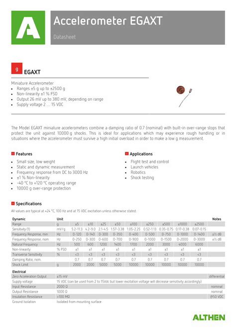 Pdf Egaxt Accelerometer Pdf Data Sheet Small Size Low Weight