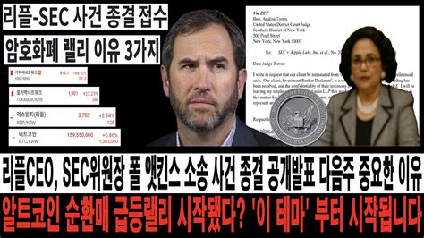 리플ceo Sec위원장 폴 앳킨스 소송종결 및 공개발표로 인한 폭등 랠리현상 오늘 영상은 꼭 보셔야합니다 리플전망 리플호재 리플급등 리플코인 리플소송 리플시세