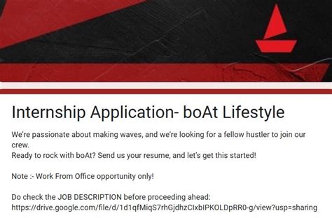 Internship Boatlifestyle Innovation Sound Opportunity Internshipopportunity Gurugram