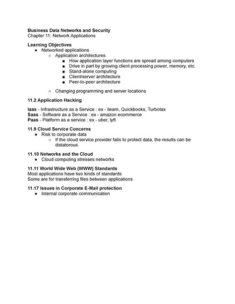 Class Notes Business Data Networks And Security Chapter