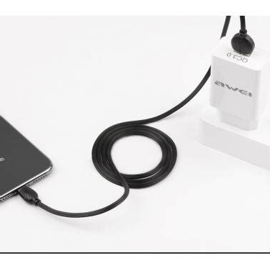 Morejoy Awei Cl M A A To Type C Fast Charging Data Cable For Mobile Phones Black Umart