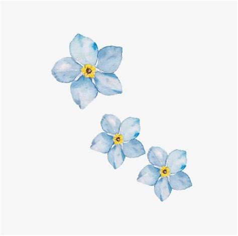 Simple Small Fresh Hand Painted Watercolor Blue Flowers PNG Clipart Blue Blue Flowers