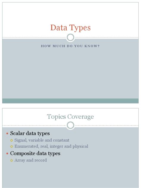Understanding Vhdl Data Types Pdf Data Type Array Data Type
