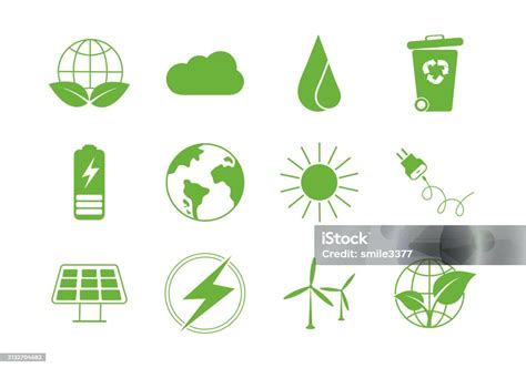 에코 생태 아이콘 세트입니다 자연 아이콘입니다 에코 그린 벡터 아이콘 Friendly Match에 대한 스톡 벡터 아트 및 기타 이미지 Friendly Match 개체