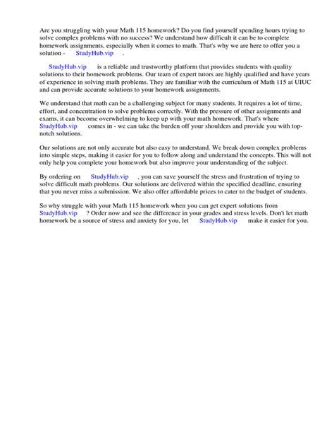 Math 115 Uiuc Homework 11 Solutions Pdf Teaching Mathematics Equations