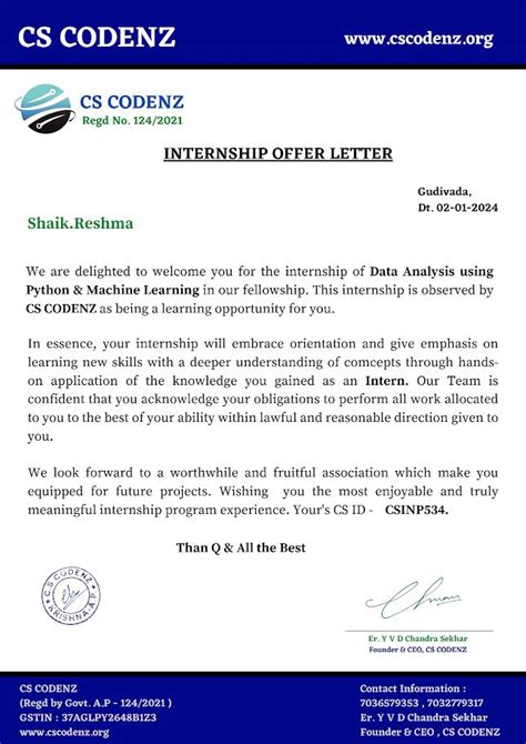 Shaik Reshma On Linkedin Dataanalyst Internship Cscodenz Datadrivendecisions