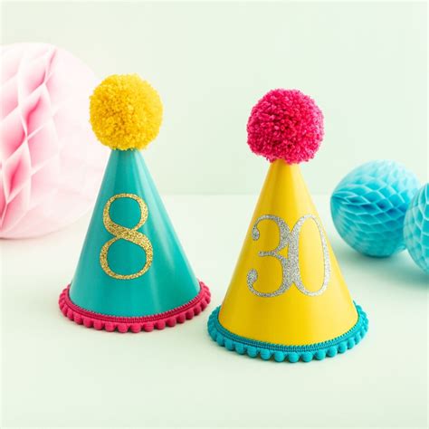 Customisable Birthday Party Hat Any Age Choice Of Colors Etsy