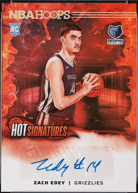 2024 25 Panini Nba Hoops Hot Signatures Rookies Zach Edey Hsr Edy