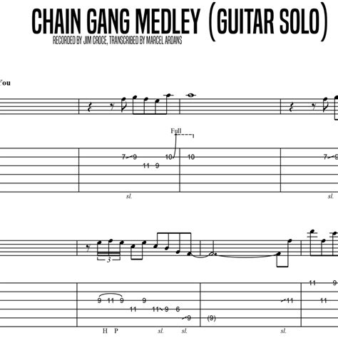 Chain Gang Medley Guitar Solo Jim Croce Advanced Lessons With Marcel