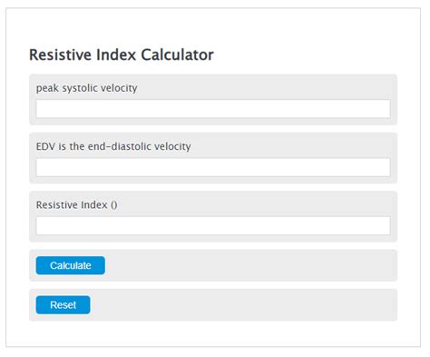 Resistive Index Calculator Calculator Academy