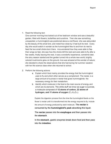 Excercise 8 Excersice 8 Of Life Science Read The Following Text