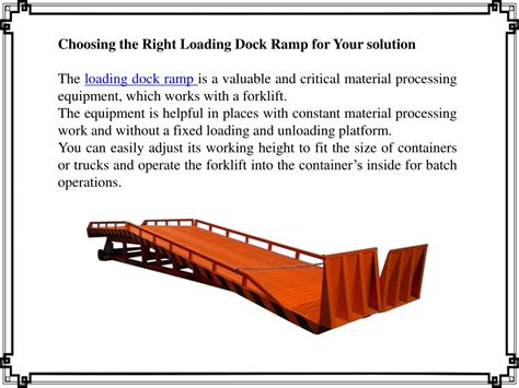 PPT Dock Ramp Hydraulic Dock Ramp Portable Yard Ramp Loading Ramp Chennai Bangalore Hyderabad
