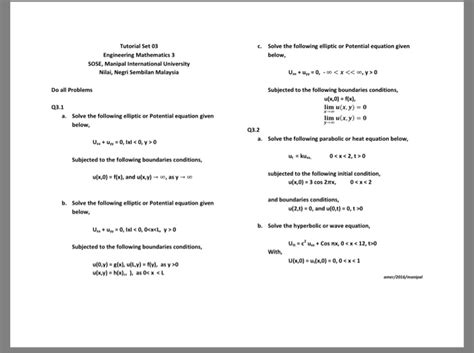solved tutorial set 01 engineering maths 3 school of