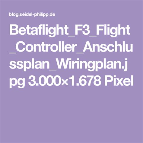 Betaflight F3 Flight Controller Wiring Diagram