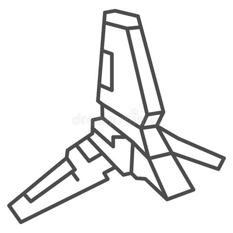 Lambda Class T 4a Shuttle Thin Line Icon Star Wars Concept Imperial