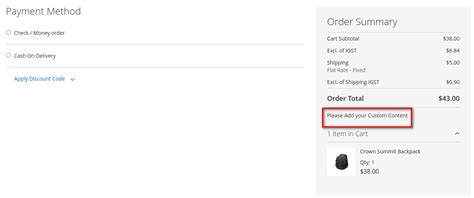 Magento 2 Customize Checkout Order Summary By Adding Custom Content