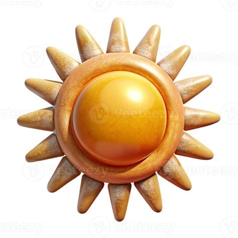 Beautiful Contemporary Solar Energy Symbol Sun Icon Isolated Genuine