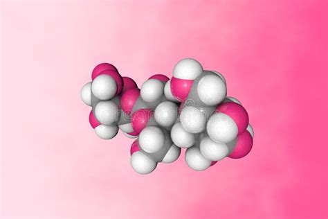 Space Filling Molecular Model Of Dextrin Atoms Are Represented As