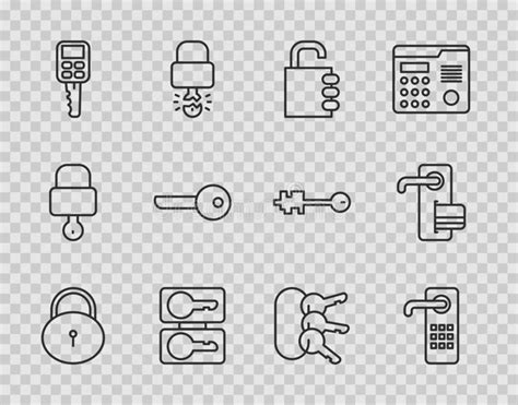 Set Line Lock Digital Door Lock Safe Combination Casting Keys Car With Remote Key Bunch Of