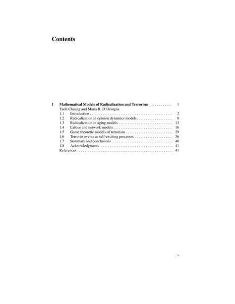 Pdf Mathematical Models Of Radicalization And Terrorism