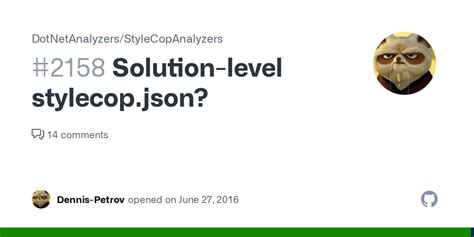 Solution Level Stylecopjson · Issue 2158 · Dotnetanalyzersstylecopanalyzers · Github