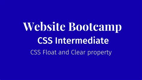 Css Intermediate 35 Float And Clear Properties Youtube