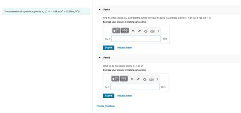 Solved The Acceleration Of A Particle Is Given By Chegg