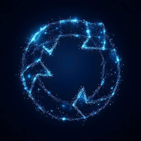 Abstract Circular Network Illustration Glowing Polygonal Design