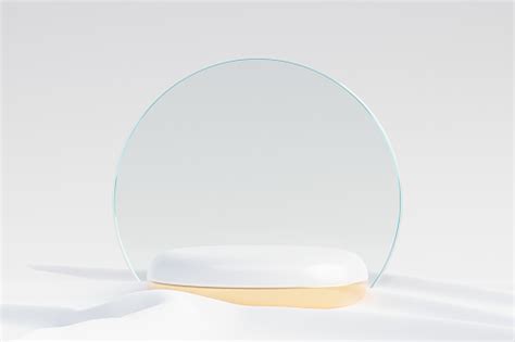 화장품 디스플레이 제품 스탠드 화이트 골드 라운드 실린더 연단 서클 매트 유리 벽과 천 배경 3d 렌더링 그림 0명에 대한 스톡 사진 및 기타 이미지 Istock