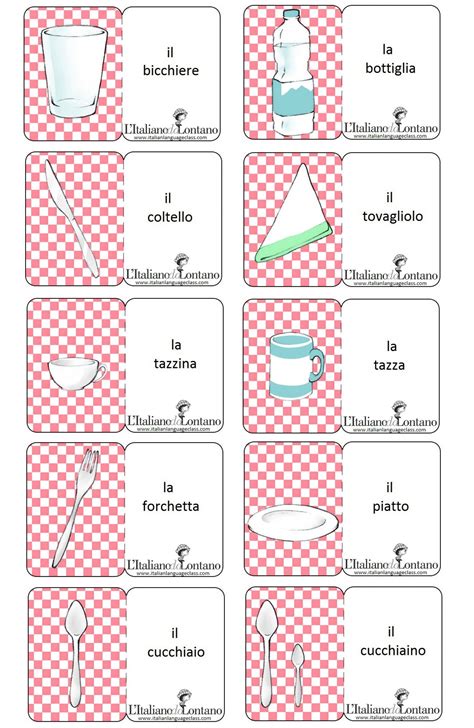 Italian Flashcards 112 Common Italian Words Italian For Beginners Worksheets Library