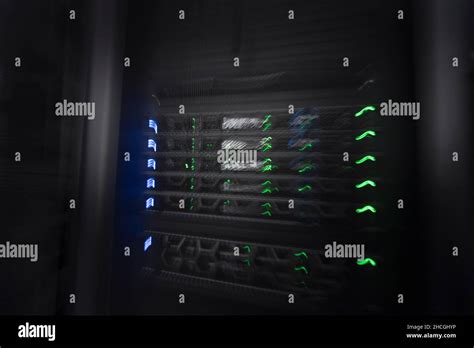 Server Room Or Data Center Supercomputer Technology Equipment Abstract Close Up Of A Server