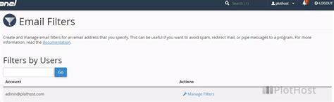 Working With Email Filters And Global Email Filters In CPanel PlotHost