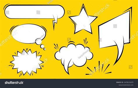 Difference Types Comic Speech Bubbles Dialogue Stock Vector Royalty