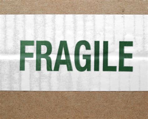 Premium Photo Fragile Label Isolated Over White