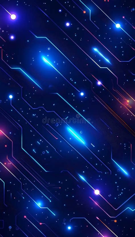Futuristic Tech Background Glowing Lines Nodes Circuit Board Digital Communication