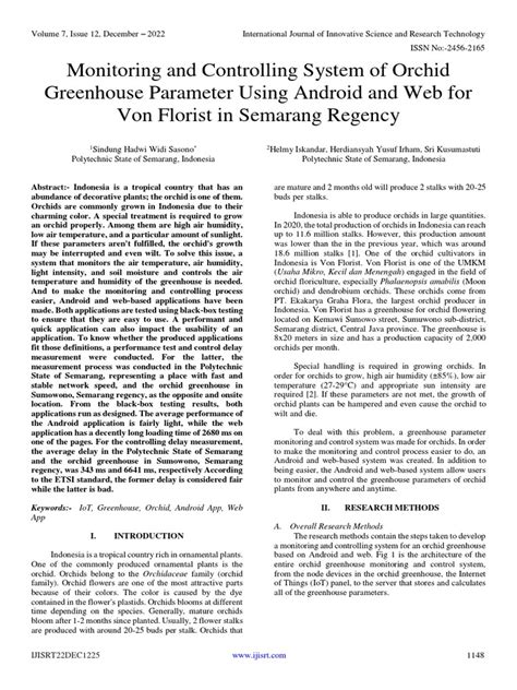 Monitoring And Controlling System Of Orchid Greenhouse Parameter Using
